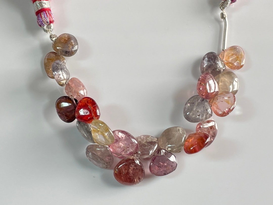 Multi Spinel Smooth Heart Shape Briolette Beads Spinel Plain Heart ...