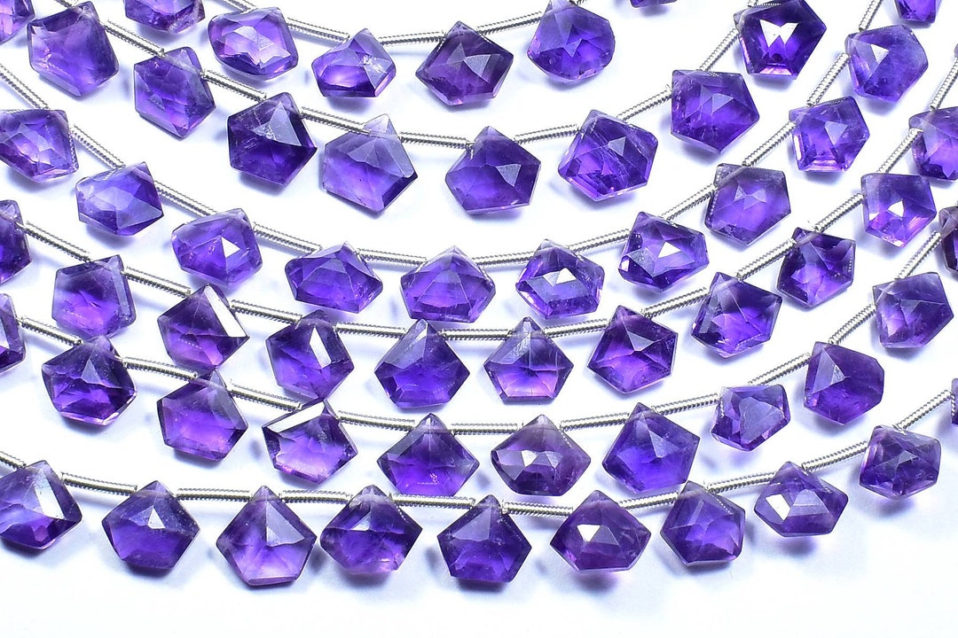 Amethyst Faceted Pentagon Shape Briolette Beads Amethyst Fancy Shape ...