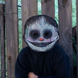 Scary Children Mask, Handmade Kid Mask, Creepy Paper Mache Mask, Spooky ...