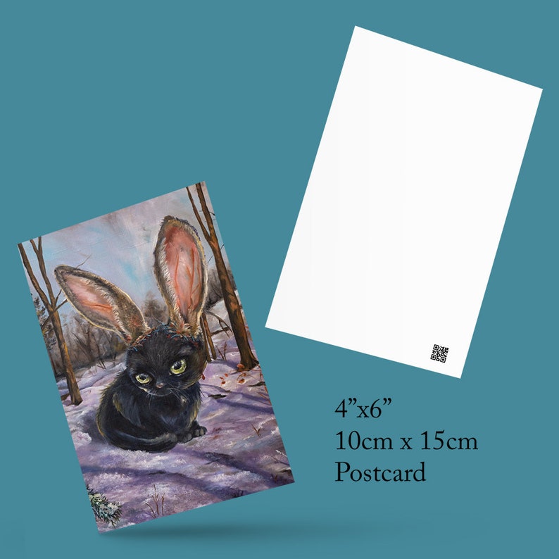 Haunted Forest Cat Rabbit Print Gothic and Surreal Dark Macabre ...
