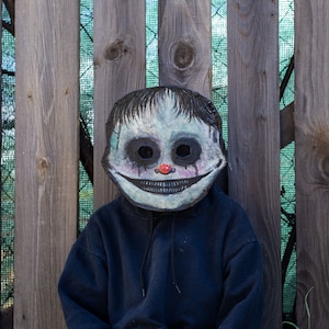 Scary Children Mask, Handmade Kid Mask, Creepy Paper Mache Mask, Spooky ...