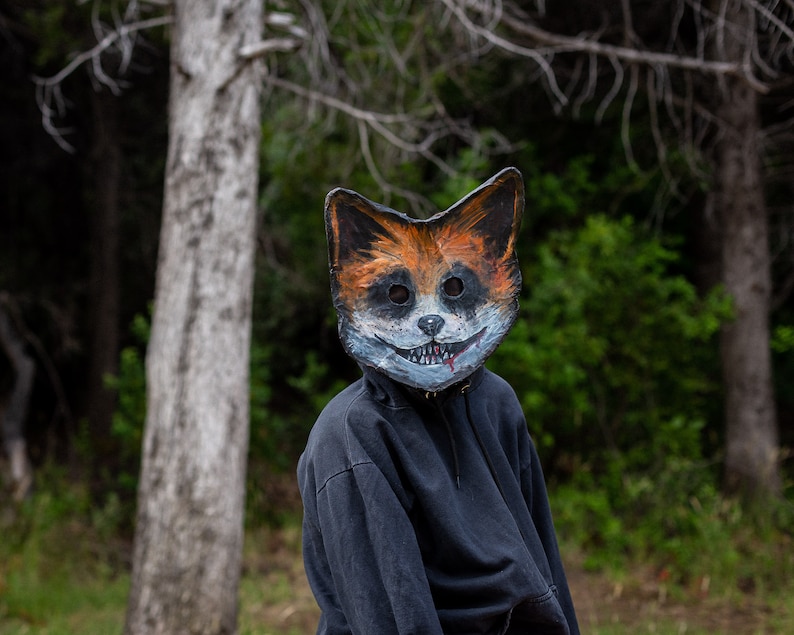 Handmade Red Fox Mask: Creepy Paper Mache Kid's Costume - Etsy