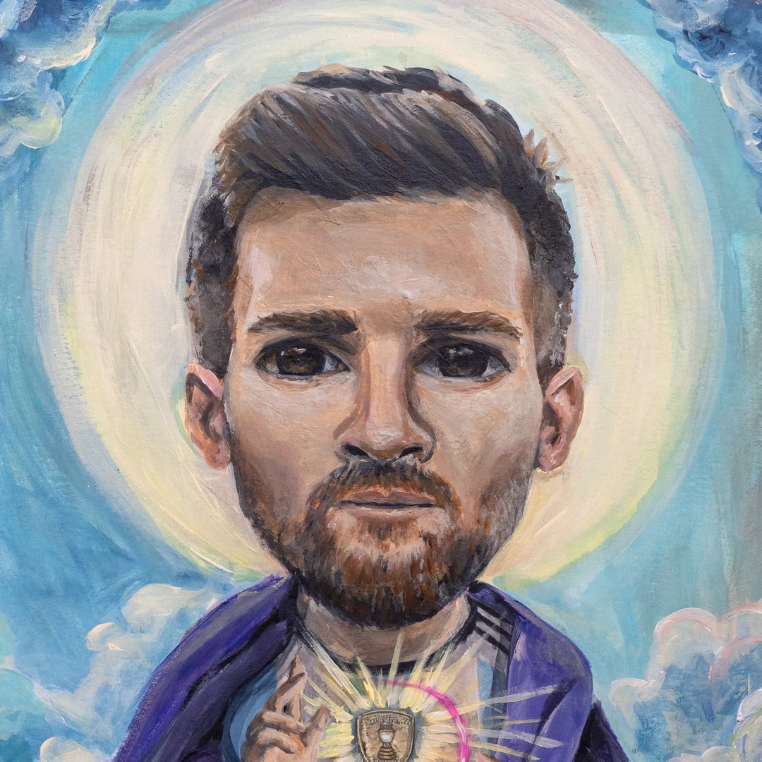 Lionel Messi Painting Printable, Saint Leo Messi Poster, Seleccion ...