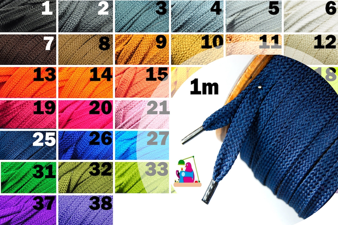Cord Laces Shoelace Cord Ribbon Flat 8 Mm 30 Colors Hoodie - Etsy