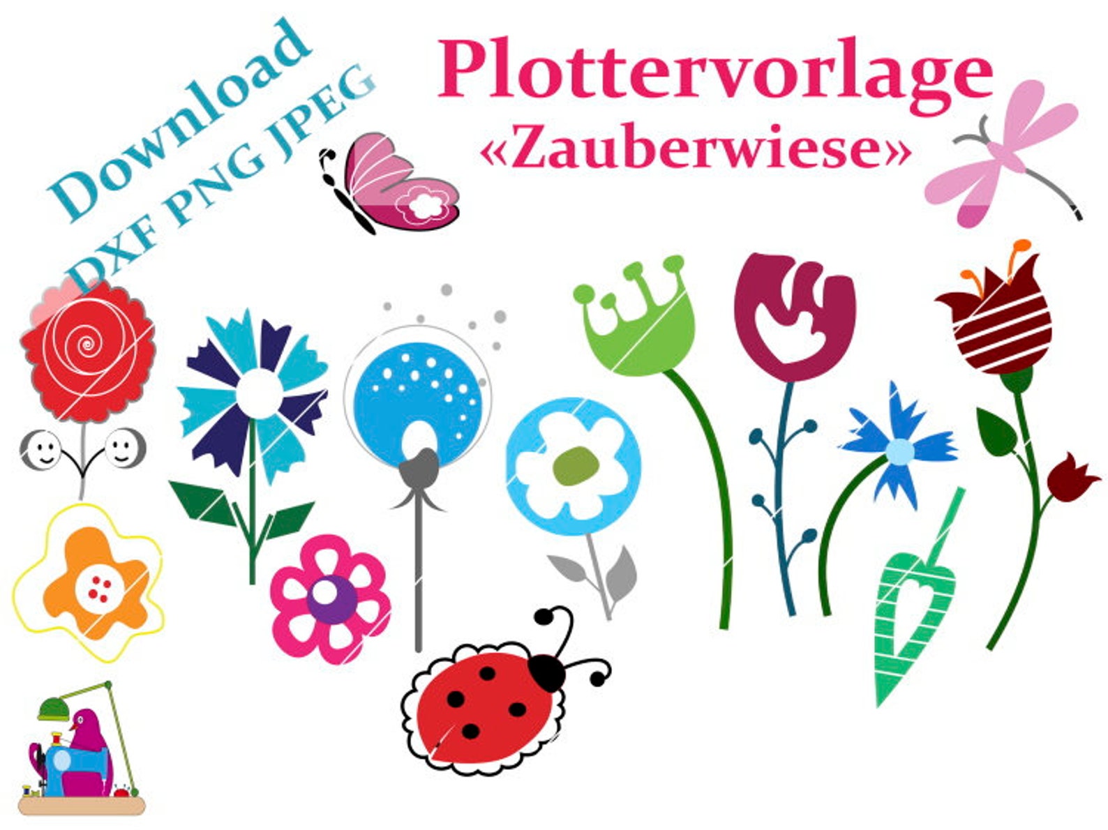 Plotterdatei blumen svg dxf sofort download plotter ideen Muttertag ...