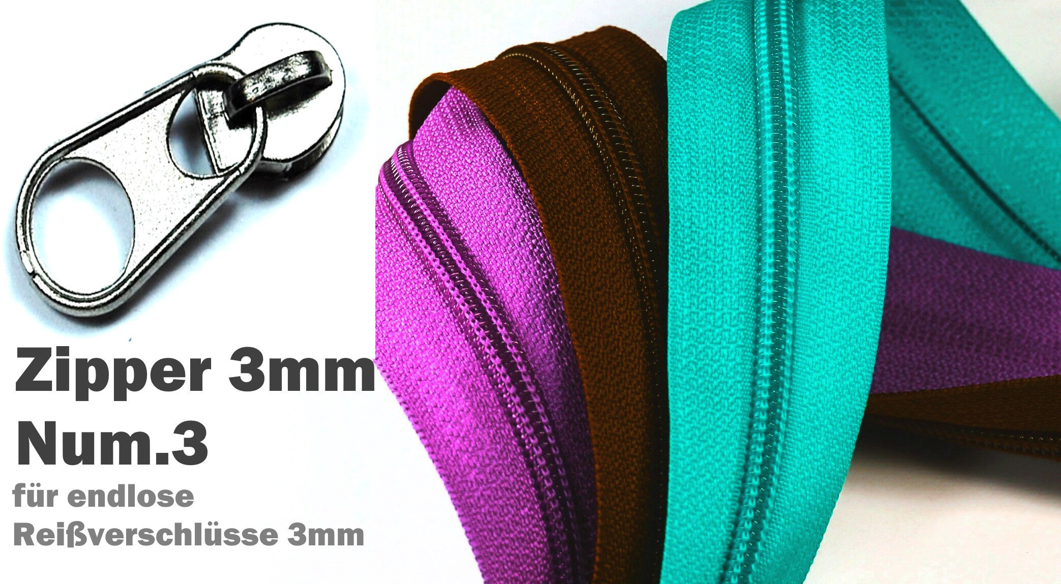 10th zipper zipper slider for spiral 3 mm Num.3 zip zipper | Etsy