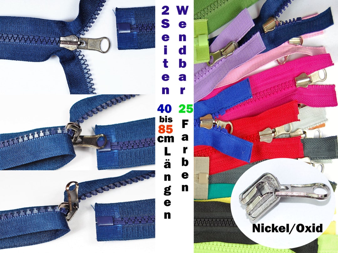 40 Cm Reversible Separable Zipper With 5 Mm Plastic Teeth, for ...