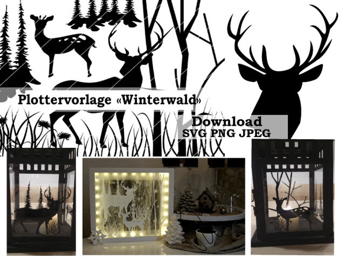 Elch Hirsch Hirschkopf Reh Rehkitz plotterdatei plotten | Etsy