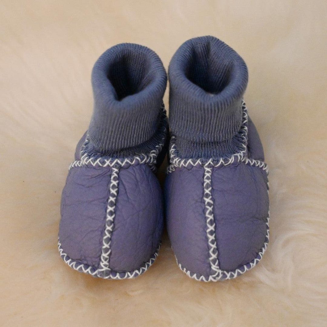 Baby Lambskin Walking Shoes With Knitted Cuff, Crawling Shoes, Baby ...