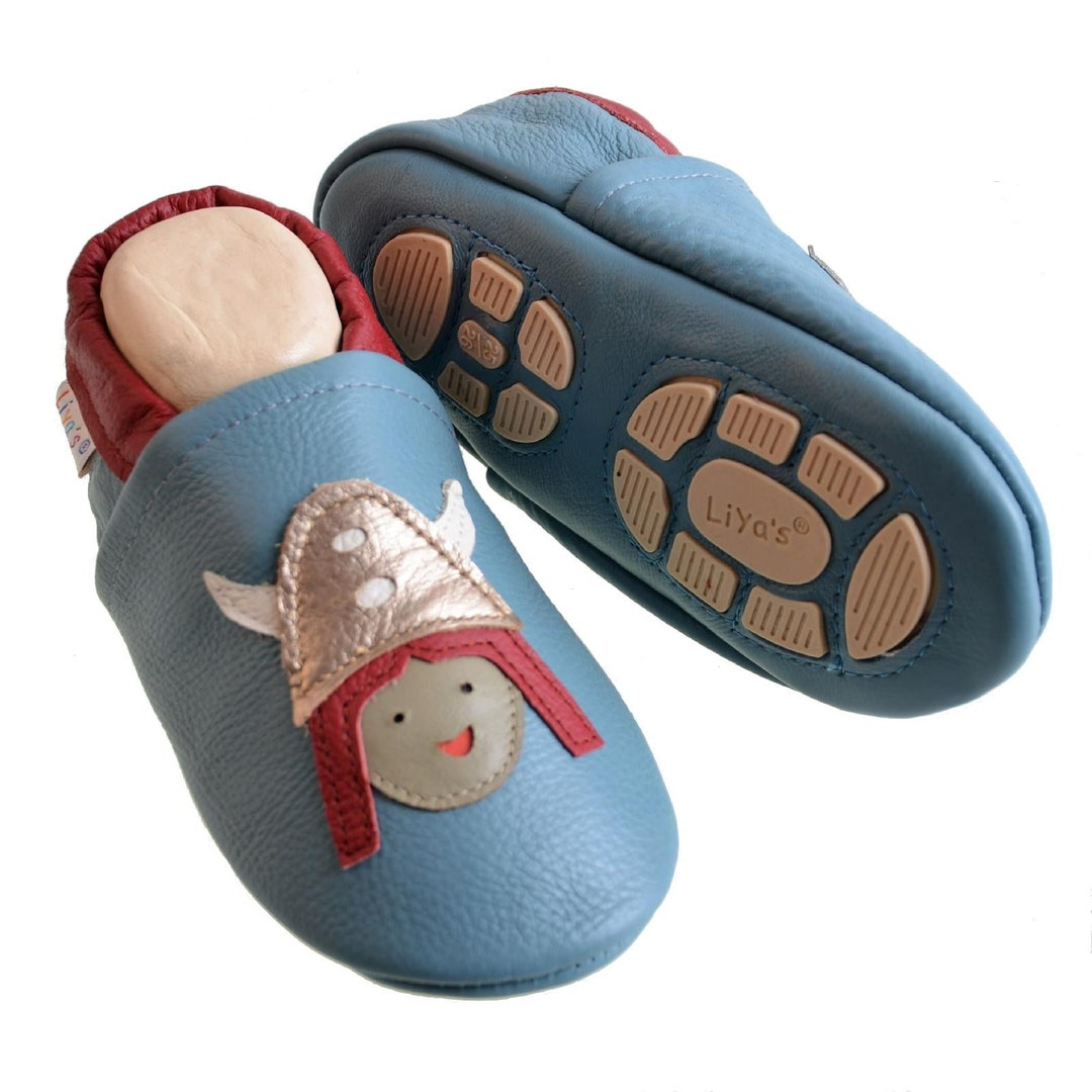 Liya's Slippers With Rubber Sole 644 Viking in Pastel Blue - Etsy