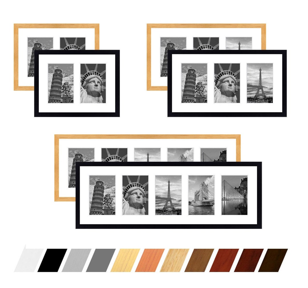 Collage houten fotolijst "PINO" galerij met passe-partout voor 2-5 foto ...