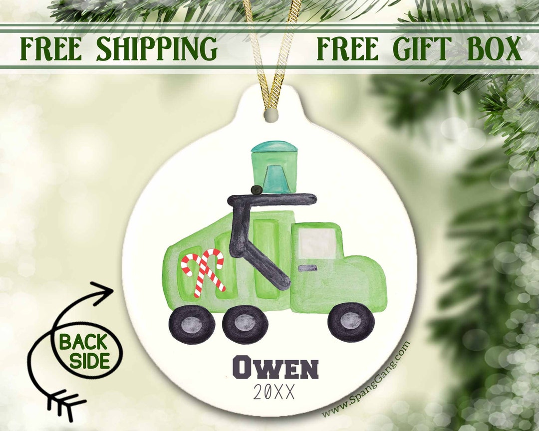 Garbage Truck Christmas Ornament | Boy Ornament | Recycle Truck ...