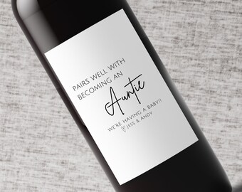 Baby Announcement Wine Labels Pregnancy Announcement Bundle - Etsy