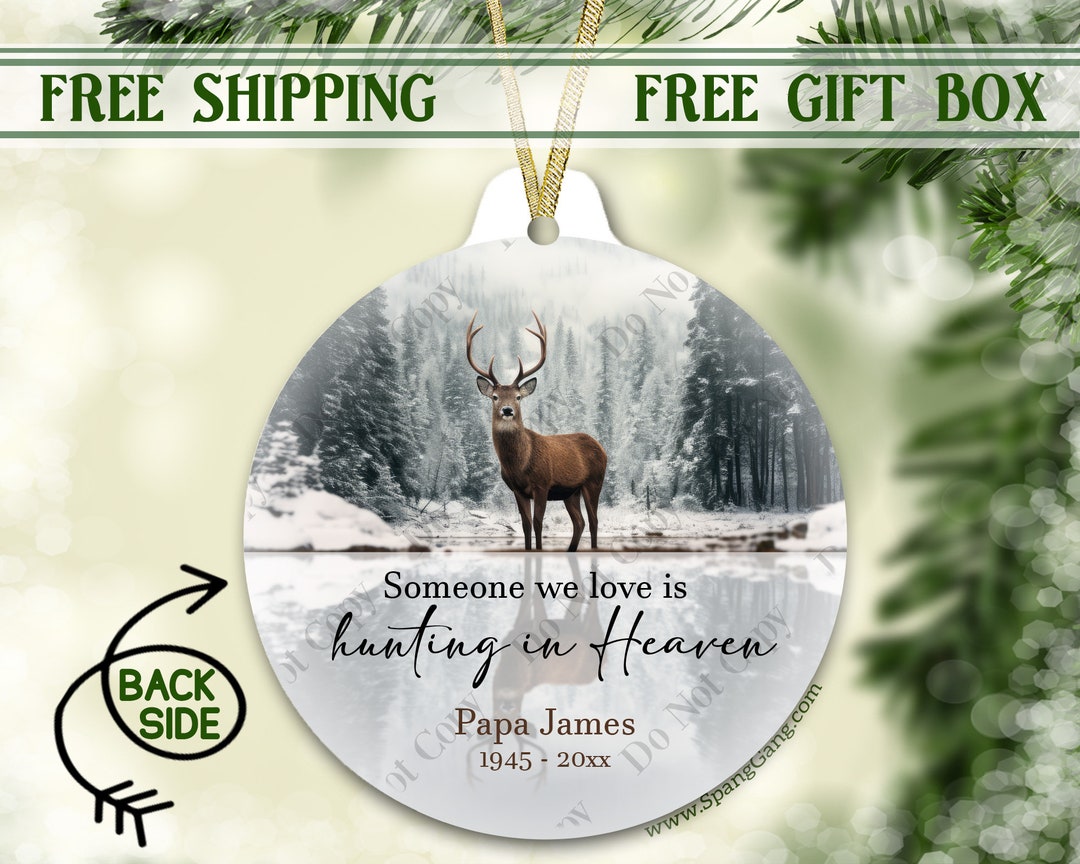 Hunting in Heaven | Memorial for Hunter | Sympathy Ornament | Dad ...