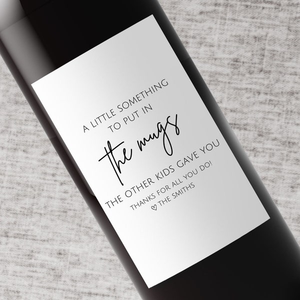 Teacher Wine Label - Etsy