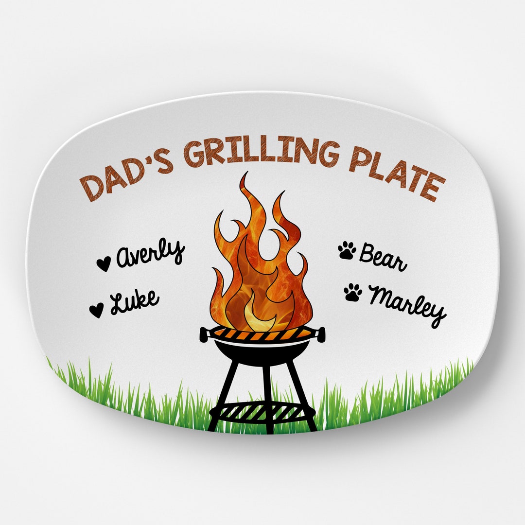 Christmas Holiday BBQ Grilling Personalized Plate | Daddy's Platter for ...