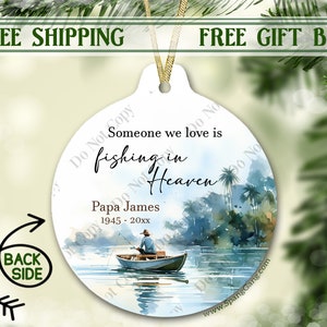 Fishing in Heaven | Sympathy Ornament for Papa| Mourning Gifts | Photo ...