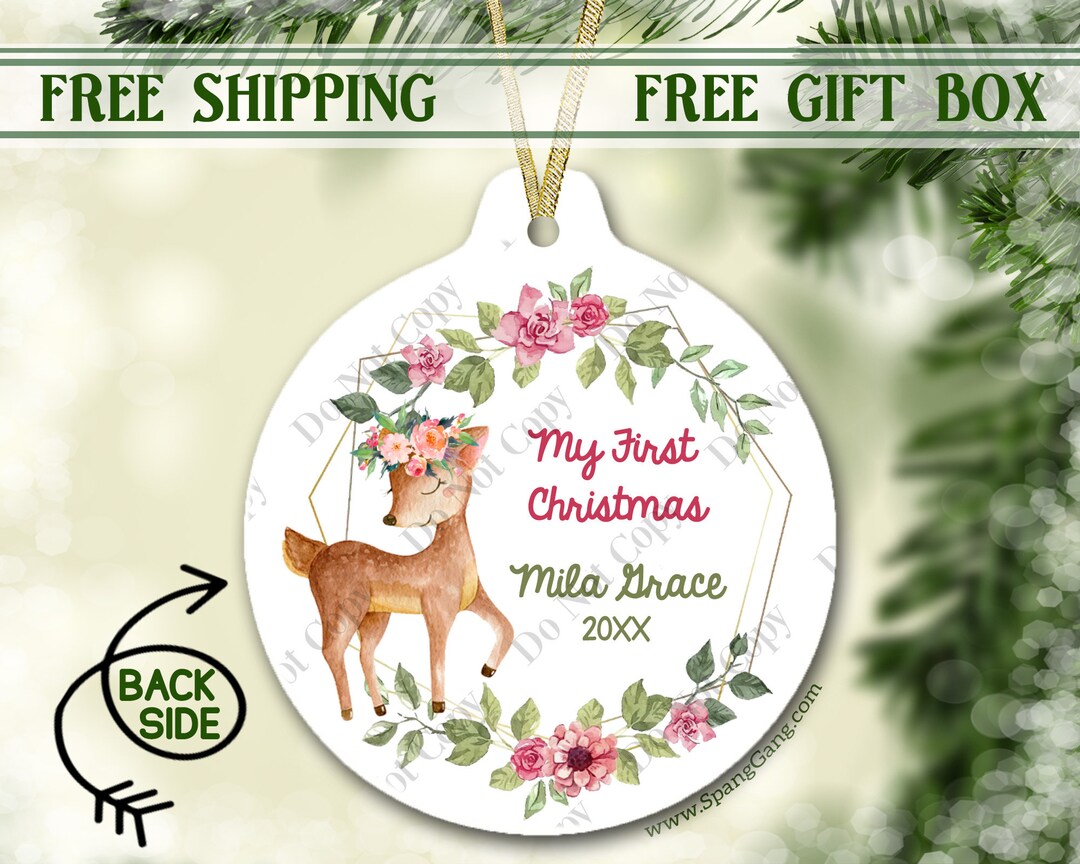 My First Ornament | Baby Deer Ornament for Baby | My 3rd Christmas ...