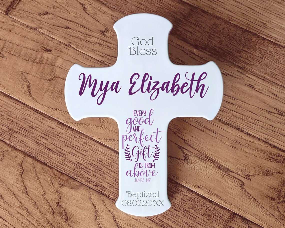 Personalized Cross Baptism Gift for Girl Christening Gift - Etsy