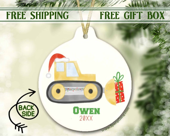 Bulldozer Christmas Ornament Boy Ornament Bull Dozer - Etsy