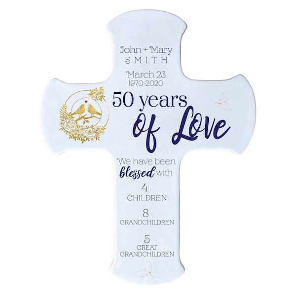 50th Wedding Anniversary Cross - Etsy
