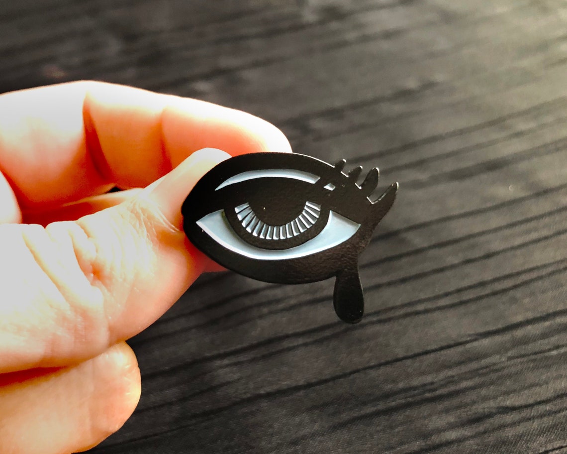 Sad Eye Enamel Pin - Etsy