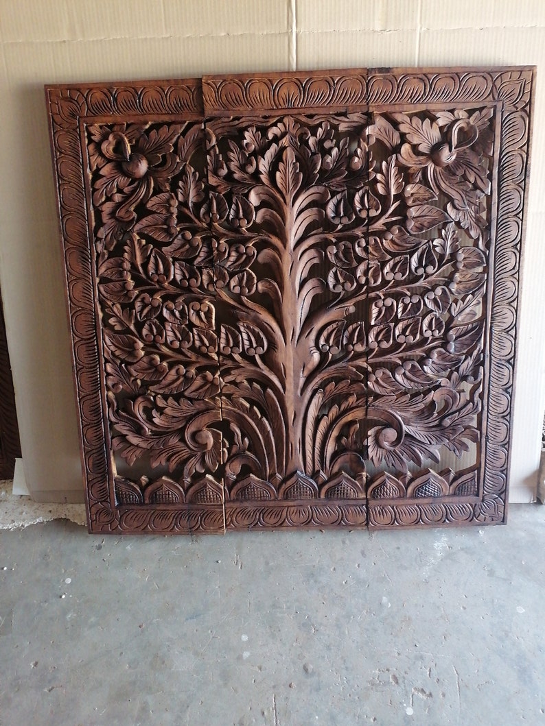 Extra Thickness Tree of Life Wood Carving Panel 90 X 90 Cm - Etsy