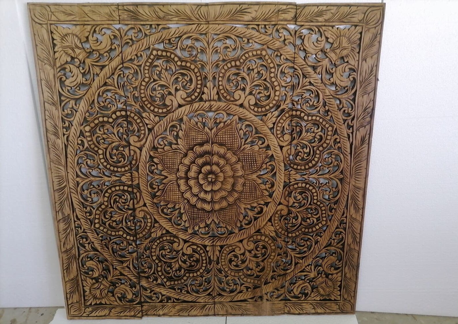 Traditional Wood Carving Panel Wall Art Hanging 120 X 120 Cm - Etsy
