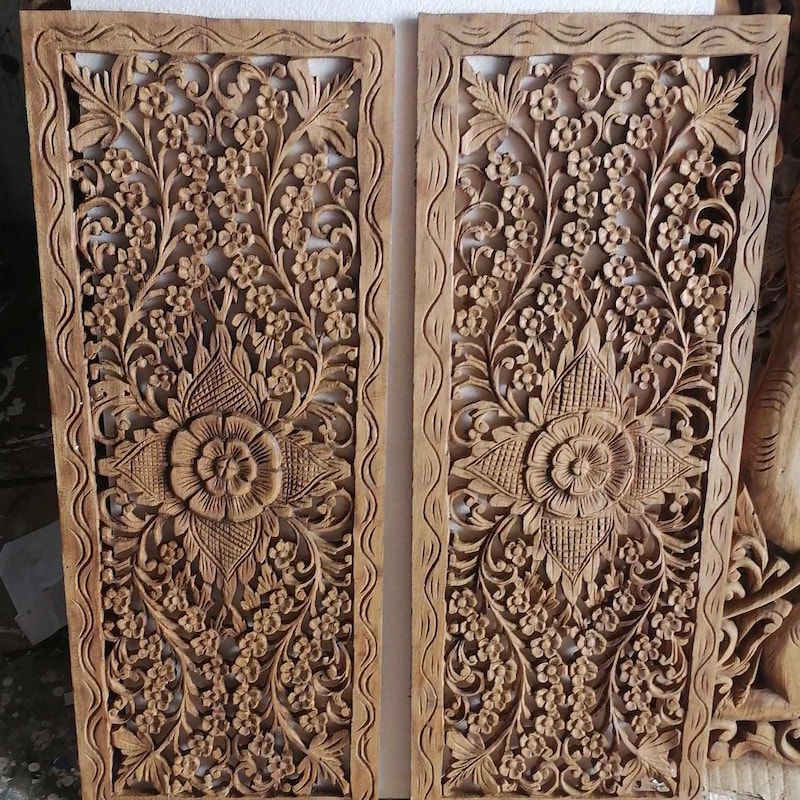 Carved Wood Panel - Etsy