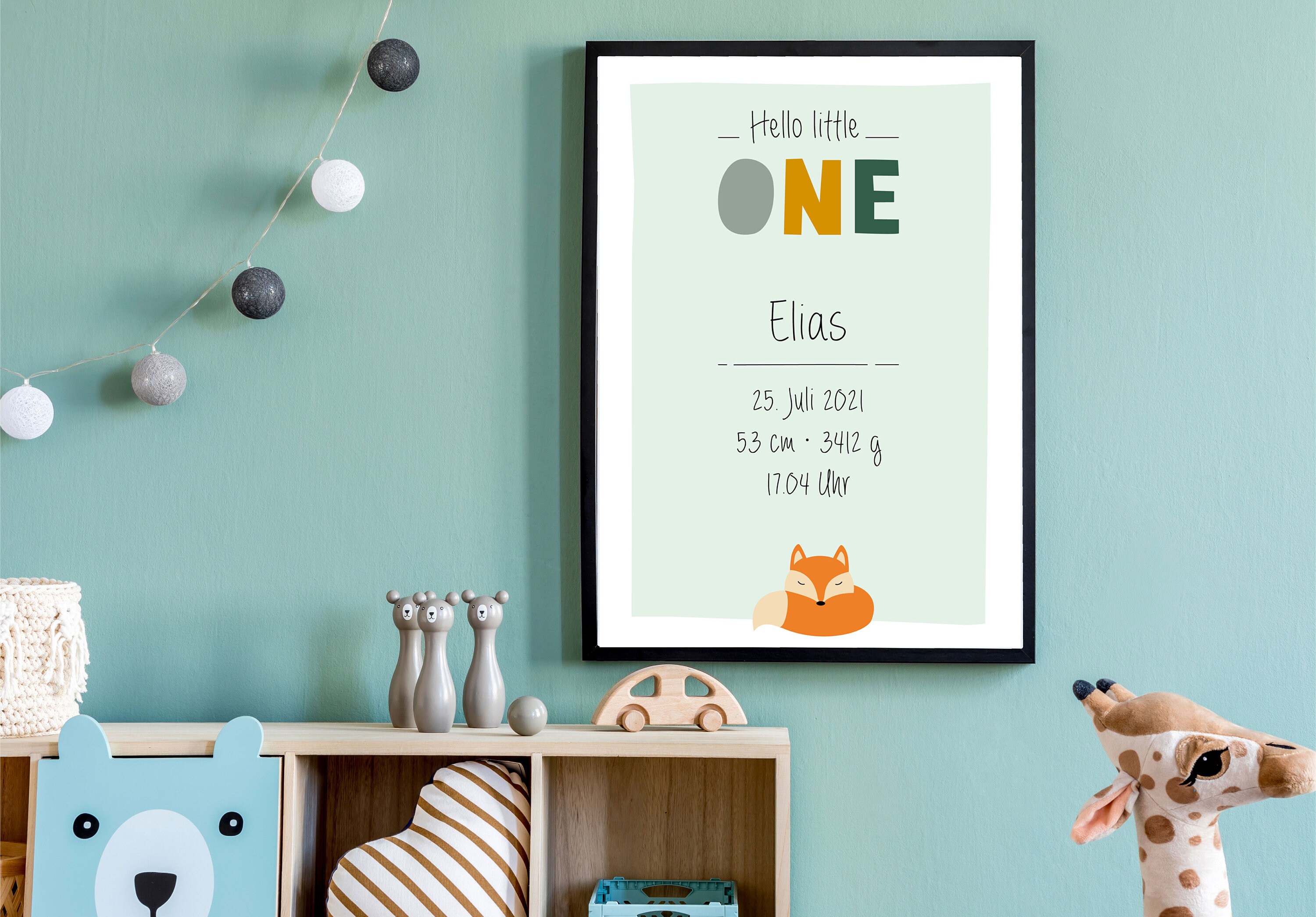 Birth Poster, Birth Poster, Unique Poster, Print, Fuchs // Poster Hajo ...