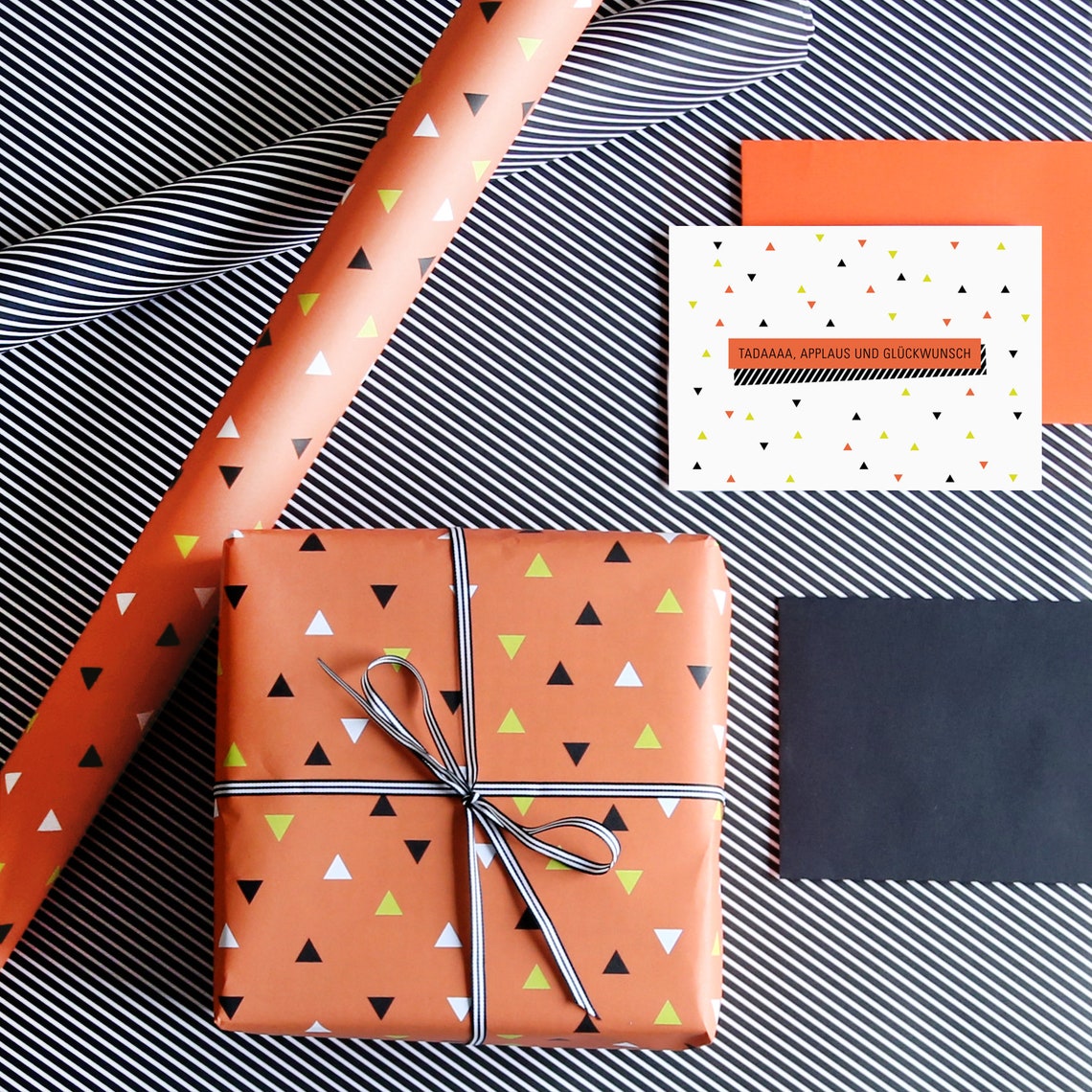 Gift Wrap Sheet, 50 X 70 Cm, Triangles, Pattern // Gift Wrap Sheet ...