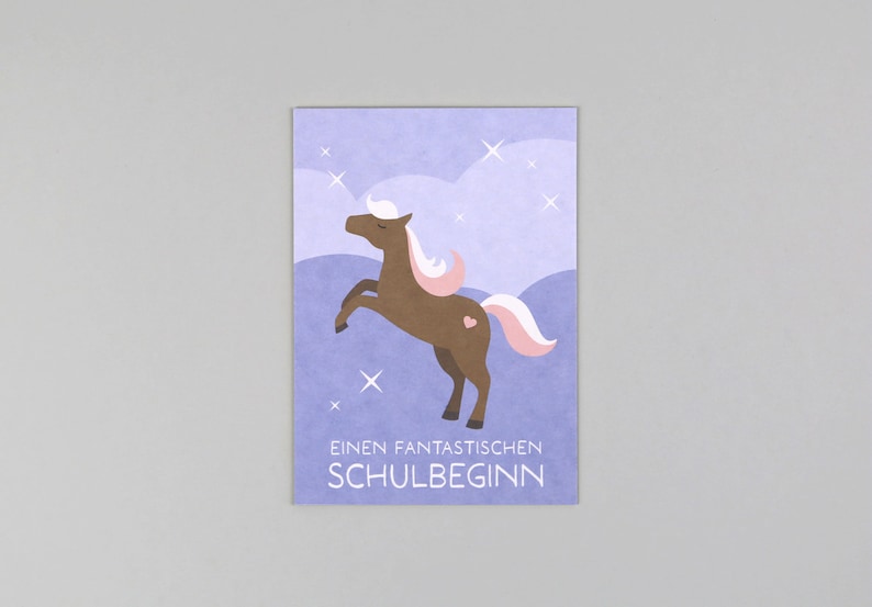 Postcard for the First Day of School, Wood Pulp Board, Horse ...