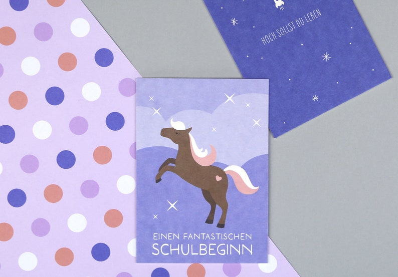 Postcard for the First Day of School, Wood Pulp Board, Horse ...