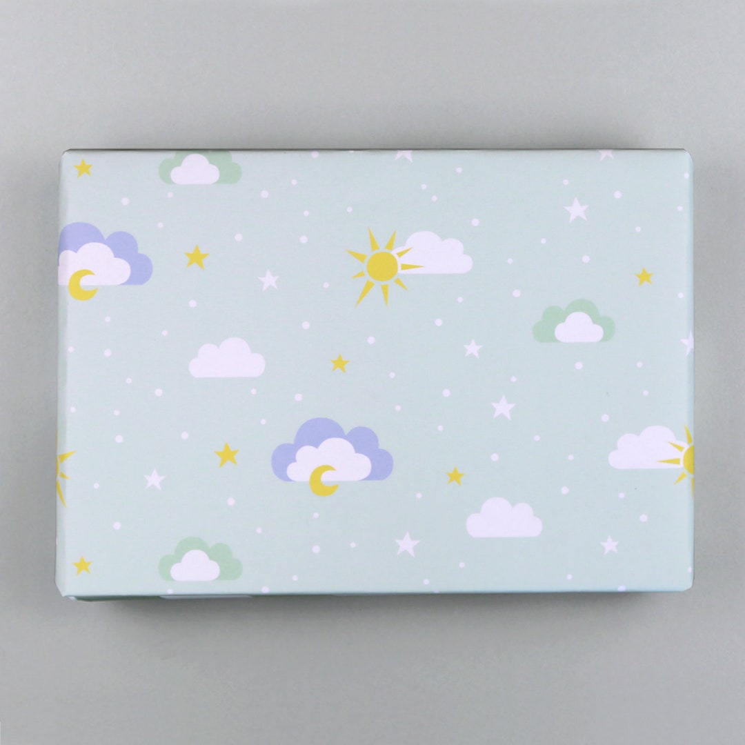 Gift Wrap, Sheet, 50 X 70 Cm, Sun, Moon, Cloud, Stars, Pastel // Gift ...