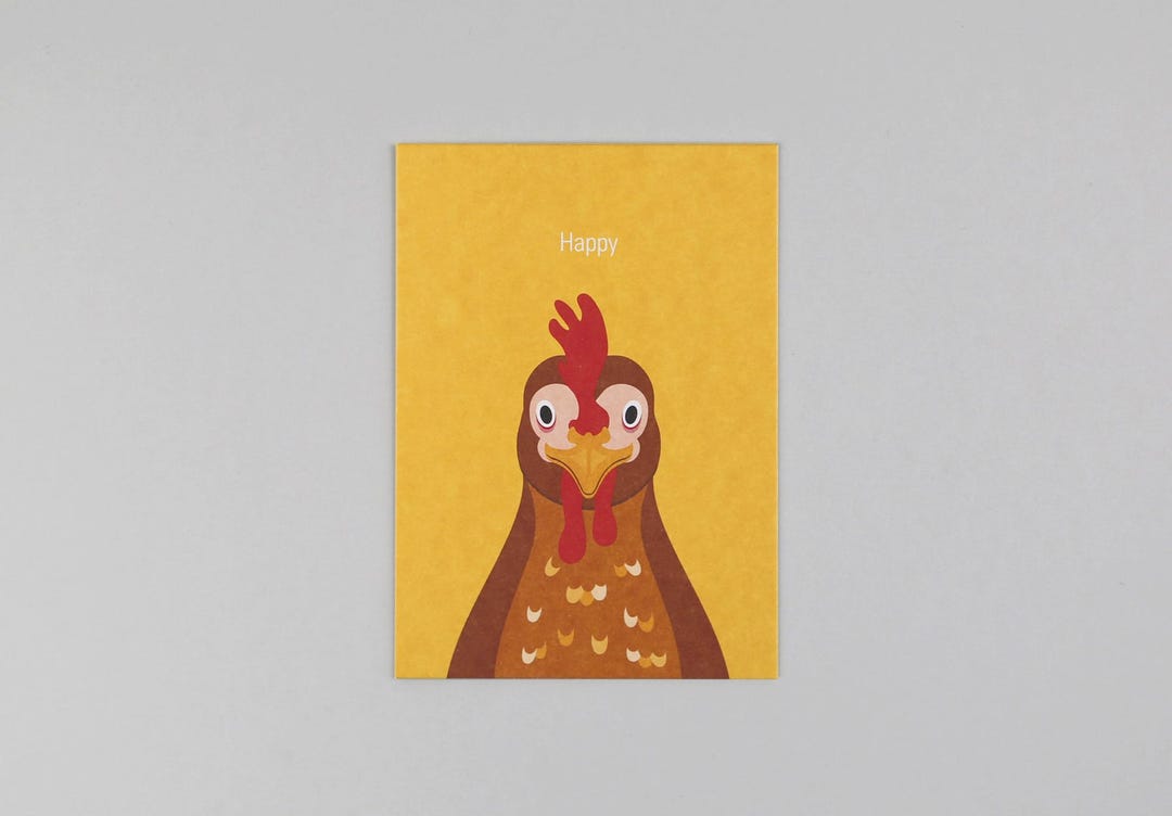 Postcard, Wood Pulp Cardboard, Animals, Animal, Chicken, Chicken, Happy ...