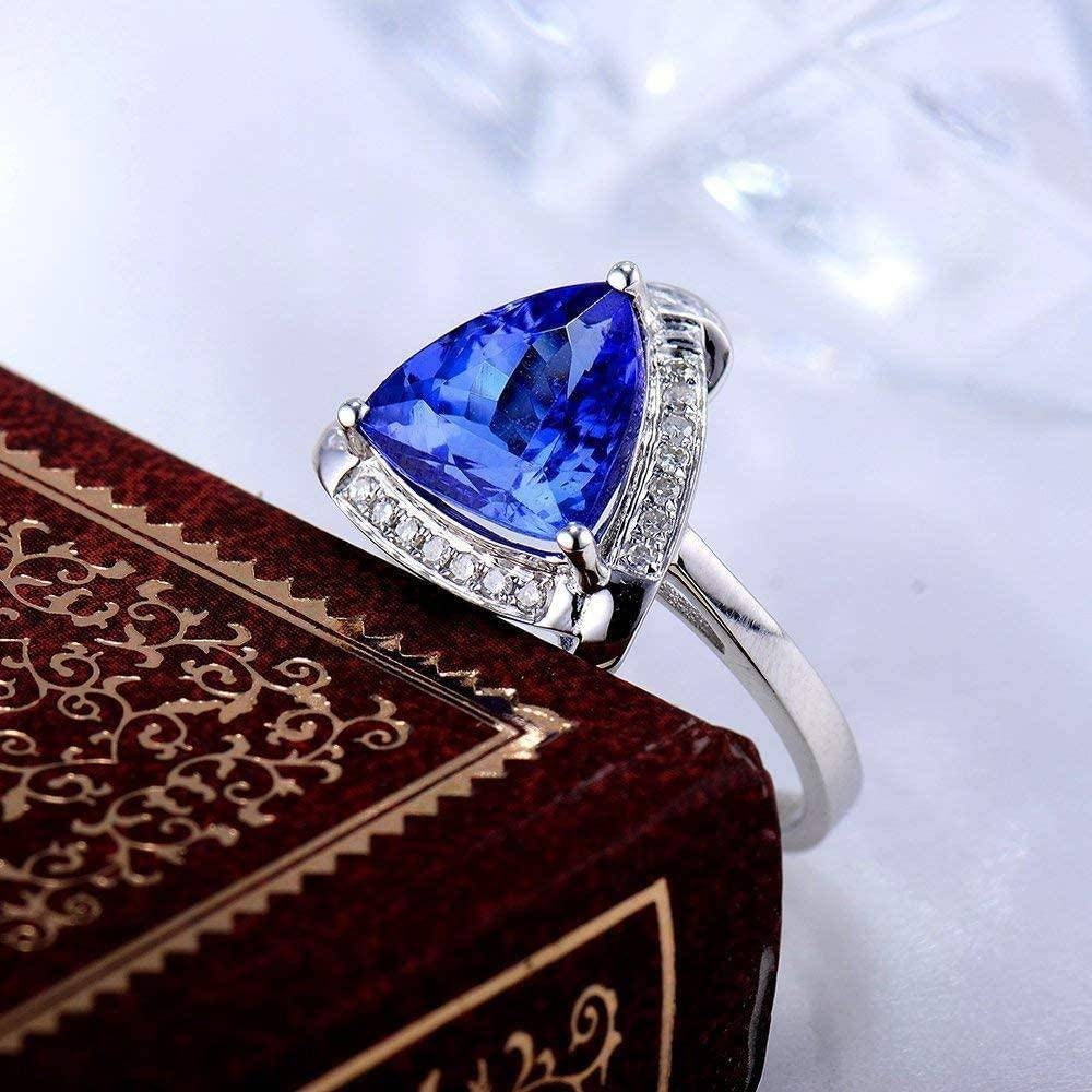 3.38ct Natural Blue Tanzanite Diamond Engagement Ring 14k - Etsy