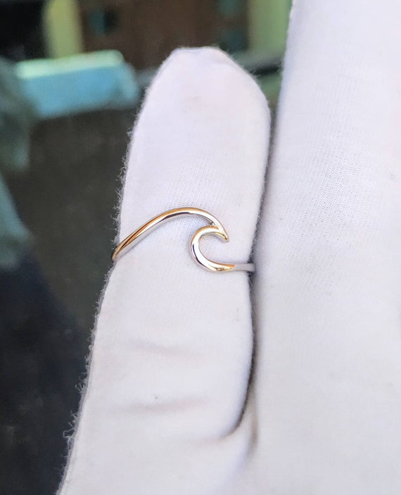 Solid Gold Wave Ring in 14k 18k Solid Rose Gold Yellow Gold & | Etsy