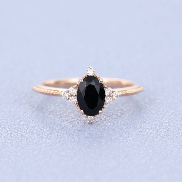 Black Stone Ring - Etsy