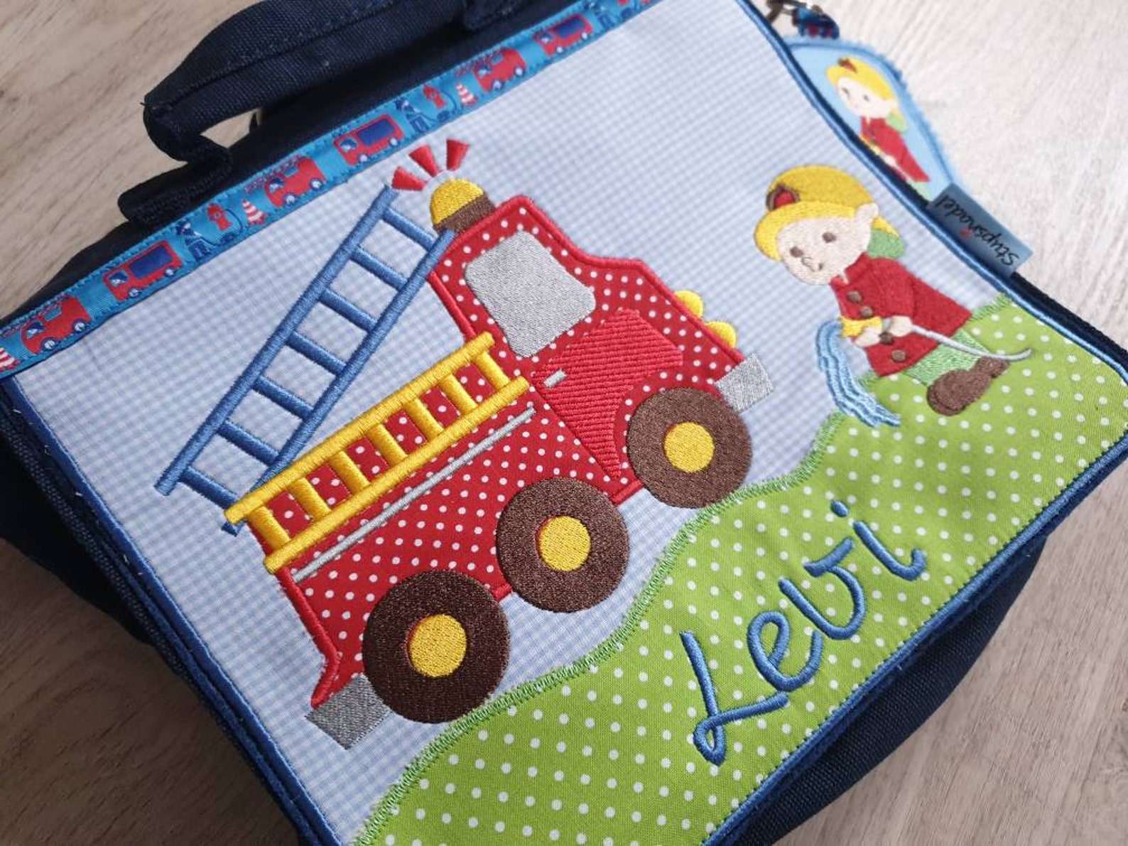 Nursery Bag Child Backpack With Fire Brigade Fire Truck With - Etsy