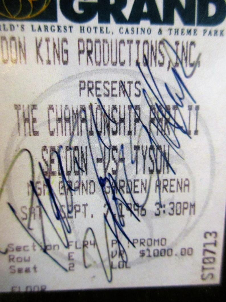 Tupac Shakur Last Autograph Replica Mike Tyson Vs.bruce Seldon - Etsy