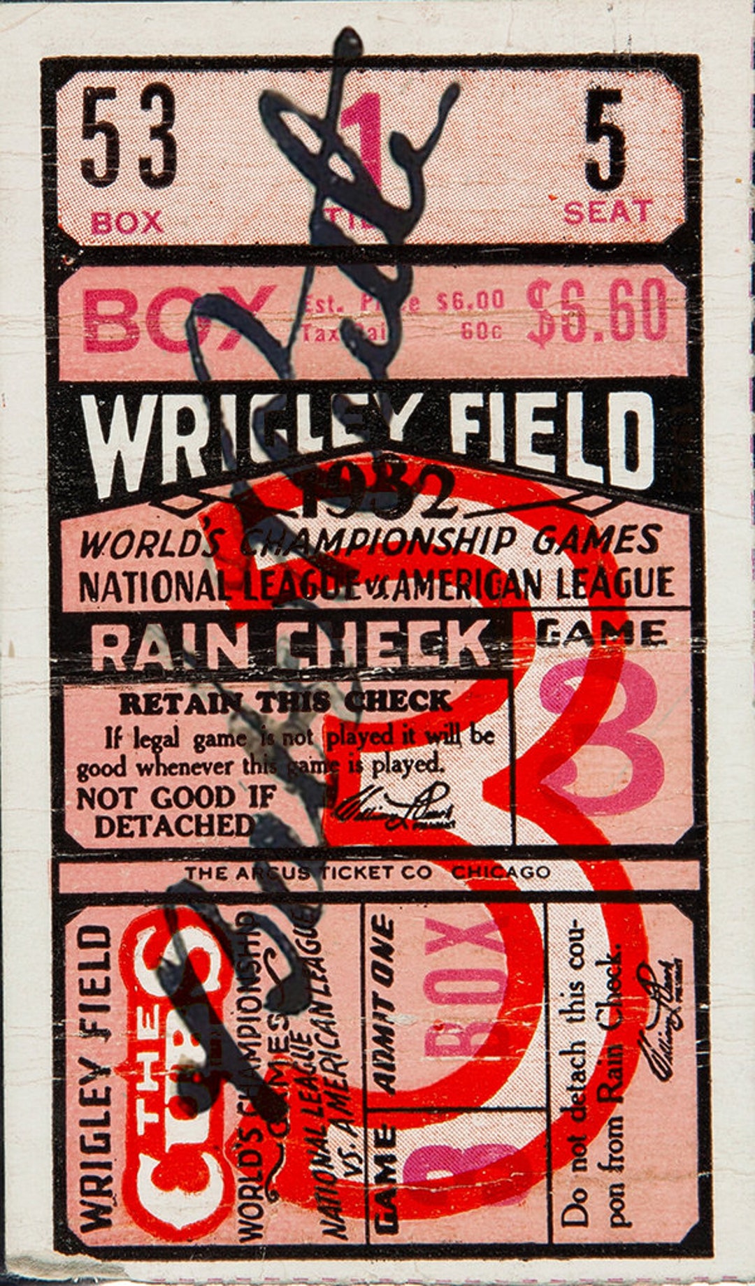 1932 Babe Ruth World Series Called Shot Game Autographed Reproduction ...