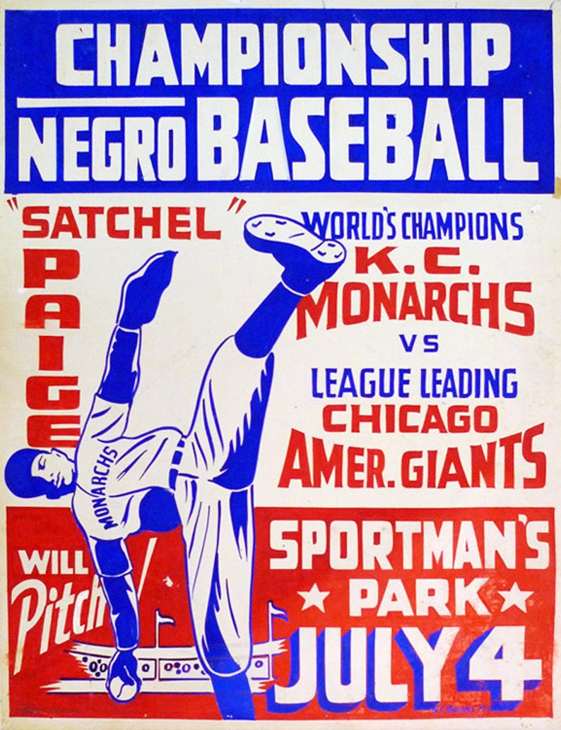 Satchell Paige Early 1940's Reproduction Nehro League Championship Game ...