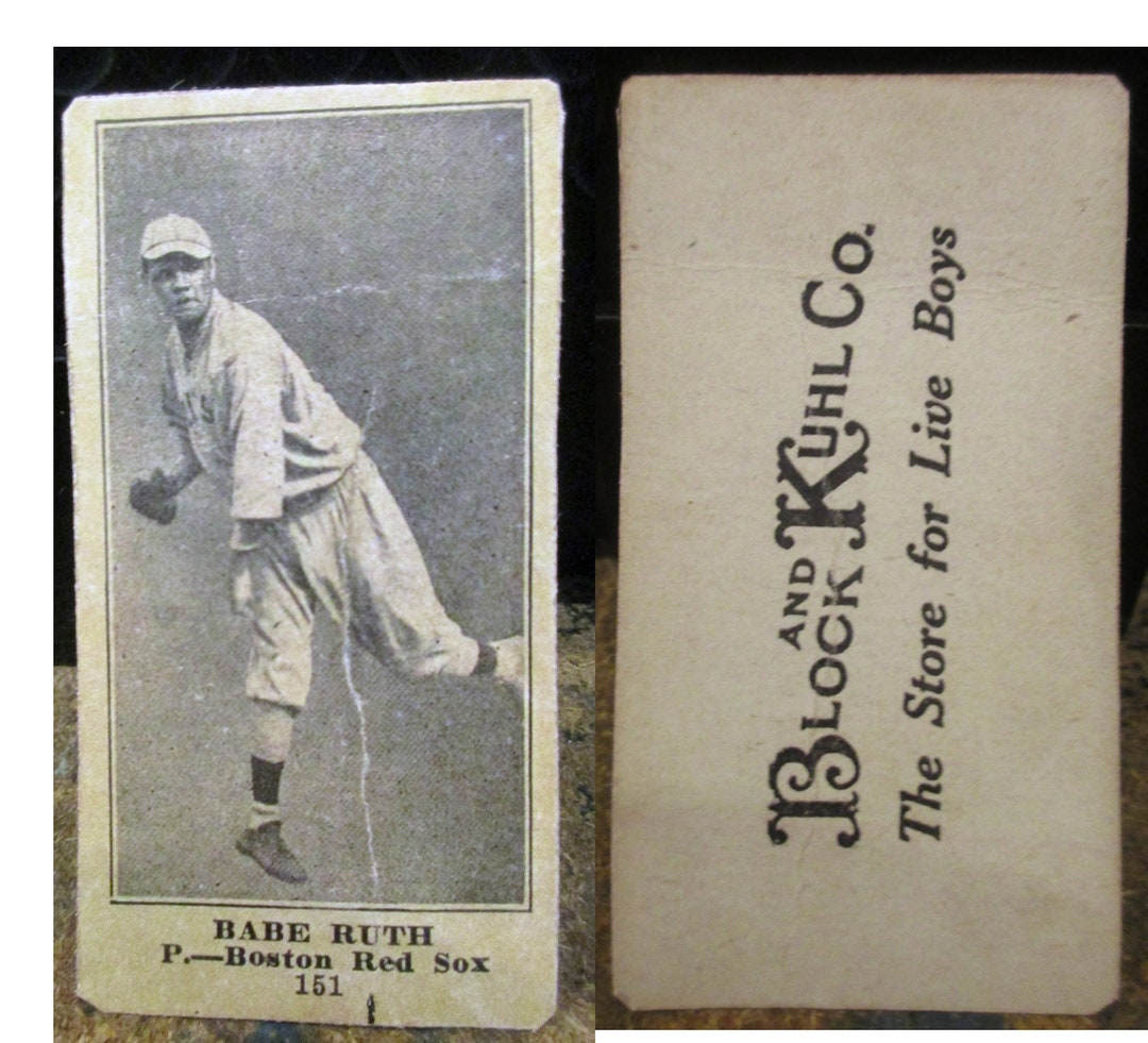 1/1 Babe Ruth Reproduction 1916 M101-4 Baseball Card Stocking Stuffer ...