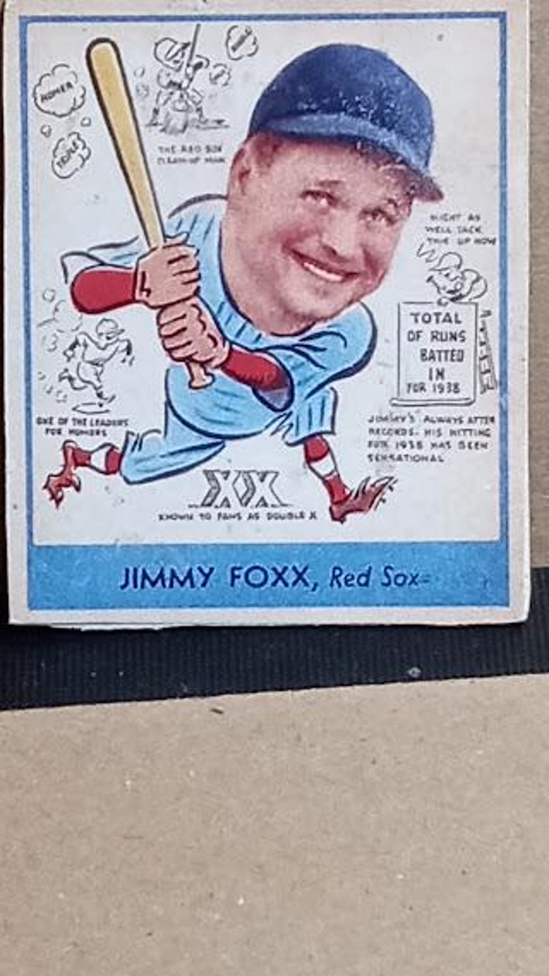 1/1 Jimmie Foxx Reproduction Baseball Card - Etsy