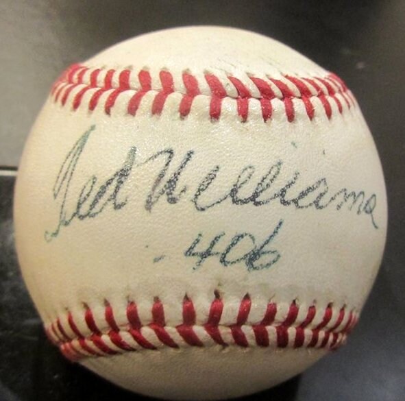 Ted Williams Replica Signed .406 1980's Baseball - Etsy