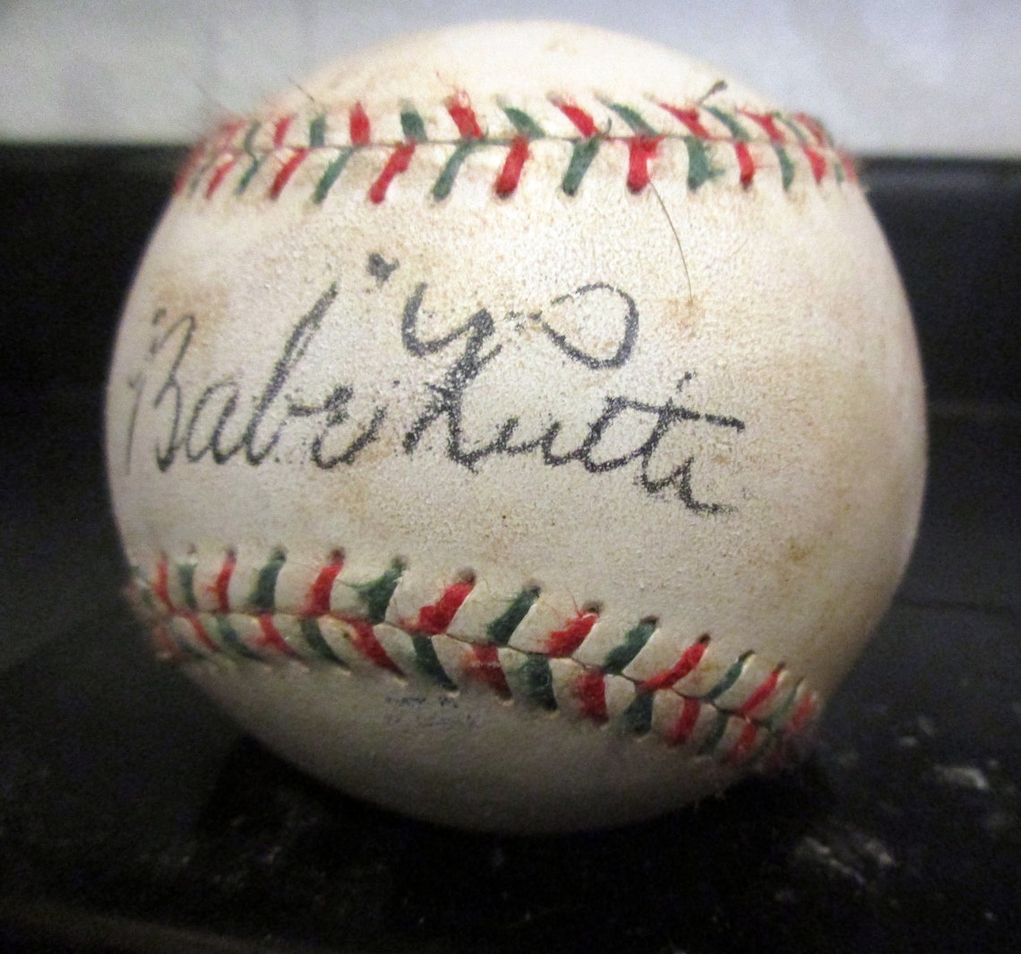 Babe Ruth Replica 1920's Autographed Goldsmith Baseball - Etsy