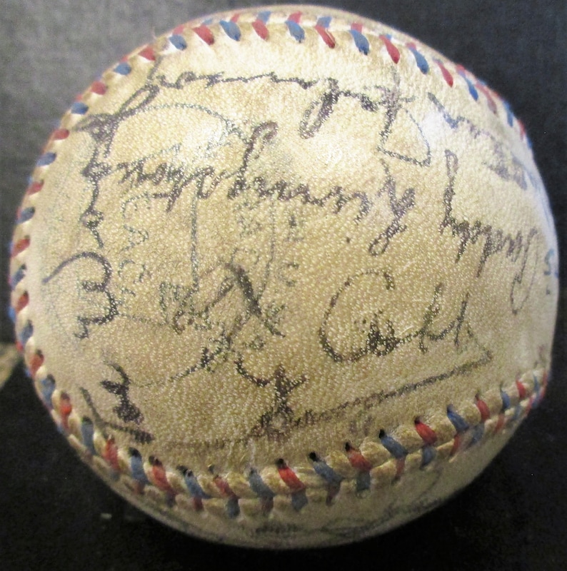 1911 Addie Joss Benefit Game Replica Signed Baseball W. Cobb, Jackson ...