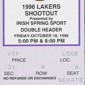 1996 Kobe Bryant Reproduction First Game Ticket Stub - Etsy