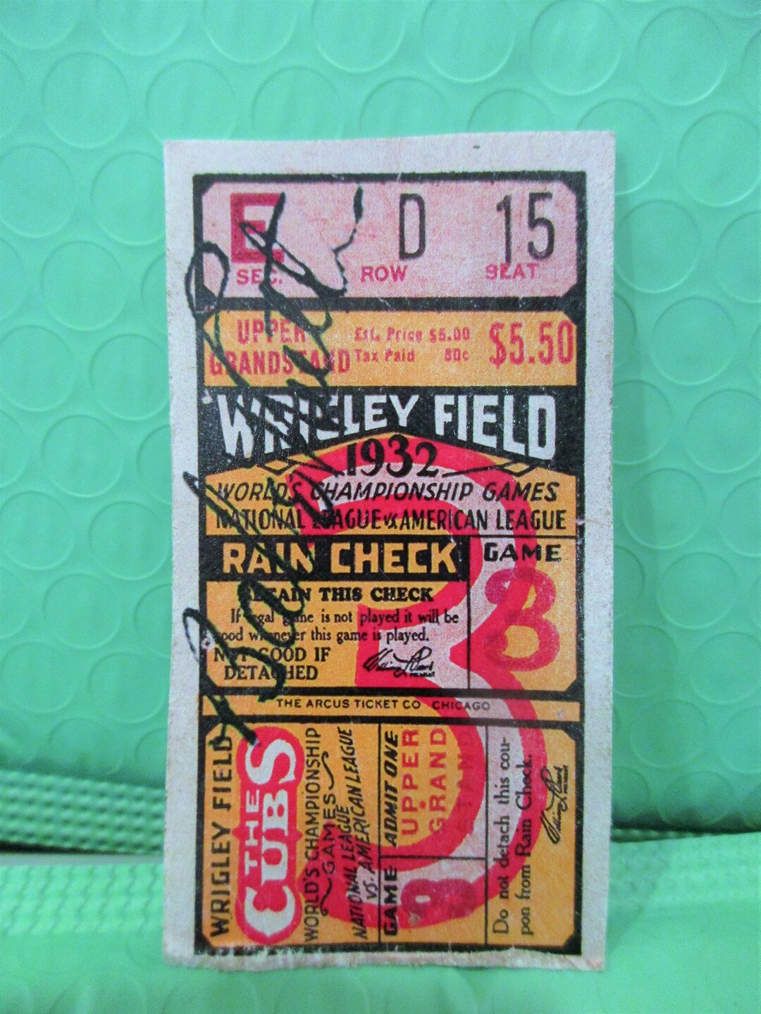 1932 Babe Ruth World Series Called Shot Game Autographed Reproduction ...
