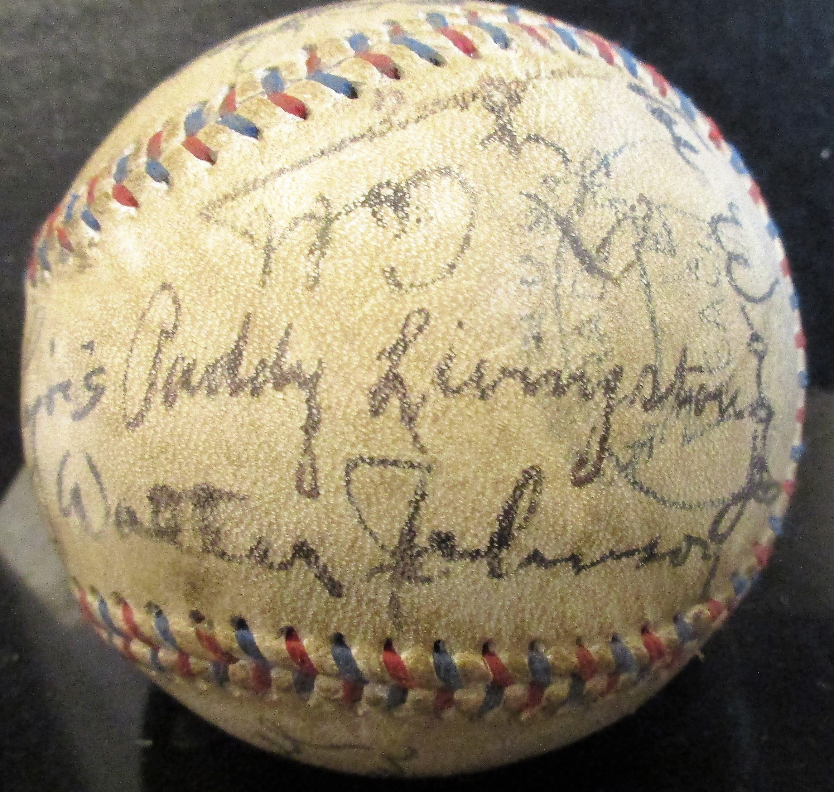 1911 Addie Joss Benefit Game Replica Signed Baseball W. Cobb, Jackson ...